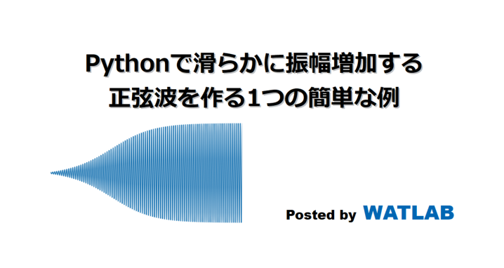 Pythonで滑らかに振幅増加する正弦波を作る1つの簡単な例 | WATLAB -Python, 信号処理, 画像処理, AI, 工学, Web-