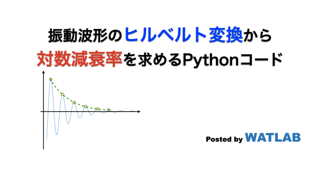 振動波形のヒルベルト変換から対数減衰率を求めるPythonコード | WATLAB import Python