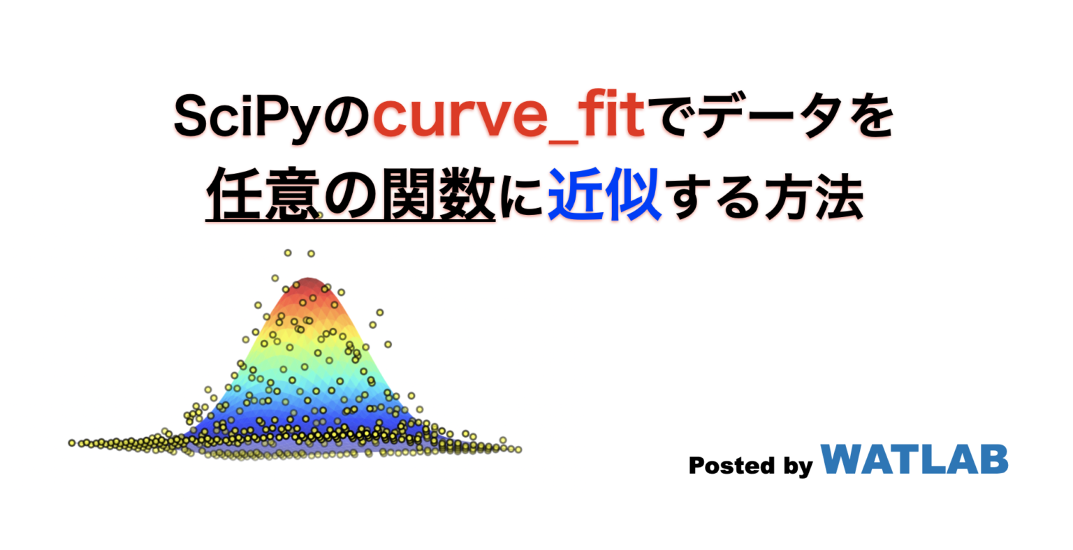 SciPyのcurve_fitでデータを任意の関数に近似する方法 | WATLAB import Python